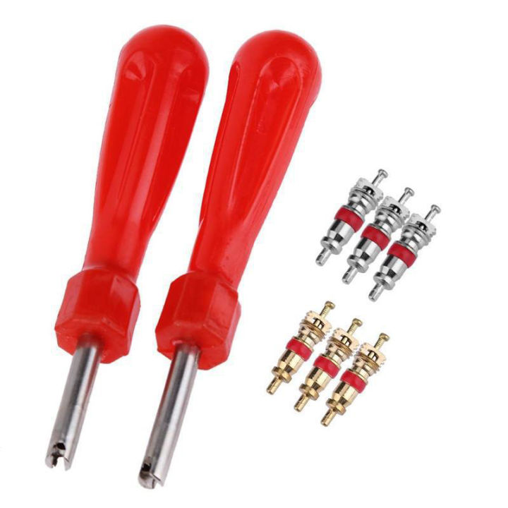 5pcs Valve Cores with Car Bicycle Tyre Tire Valve Core Remover Repair ...