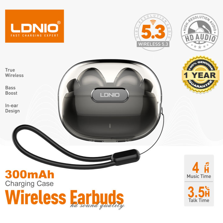 LDNIO Wireless Earbuds, Bluetooth 5.3 Earphone, HI-FI Music Quality ...