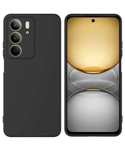 Realme C75 Silicone Matte Flexible Soft Phone Case - Black - Phone Back ...