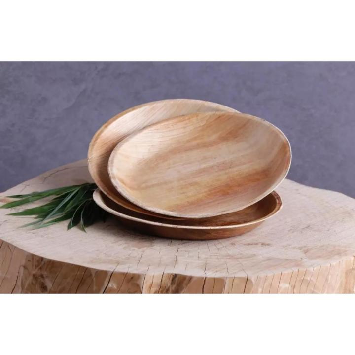 9'' Round Areca Leaf Plate ( Supari Patar Plate ) - 5 Pcs | Daraz.com.bd