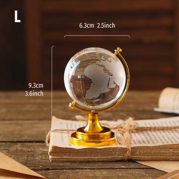 World Map Earth Round Globe Crystal Paperweight Decoration for Wall ...
