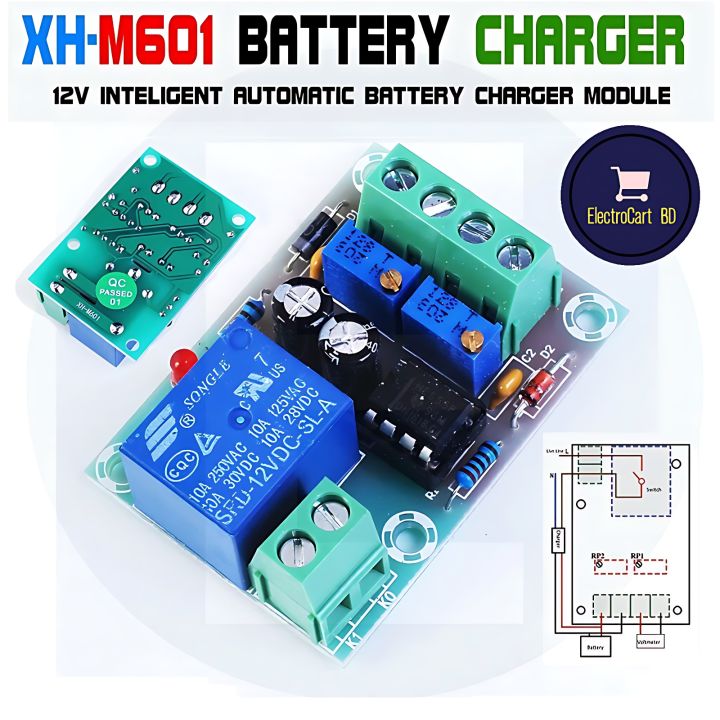 12V Charging Control Board XH-M601 Intelligent Charger Power Control ...