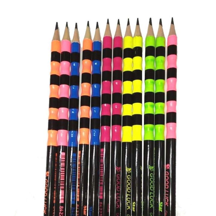 Good Luck Star Pencil 2B RUBBER TIPPED GRAPHITE PENCIL, Non-Toxic ...