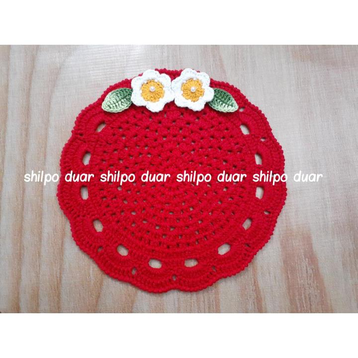 crochet plate coaster-crochet plate mat doily handmade, 9 inch mat ...
