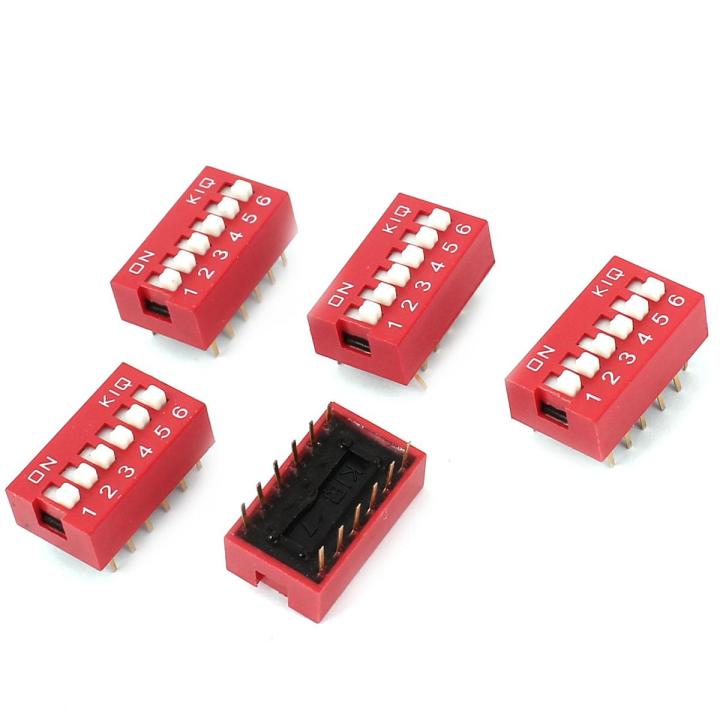 3Pcs- 6 Position DIP Switches 2.54mm Pitch Horizontal DIP Switch Six ...