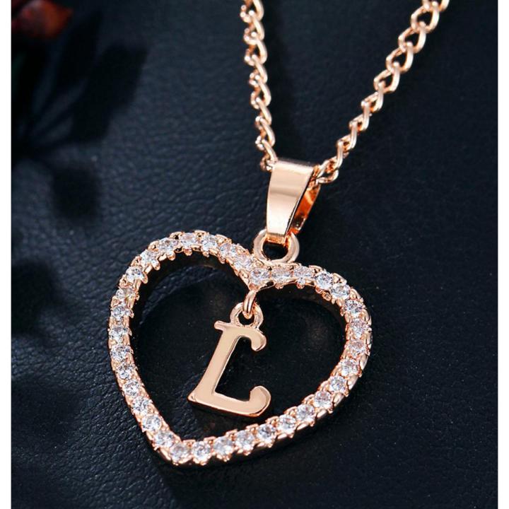 Letter L Alphabet Pendant With Chain Necklace | Daraz.com.bd