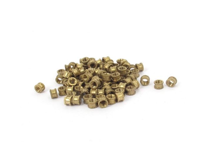 5/3MM Knurled Thread Insert Nuts Brass with Internal Thread OD Pack of ...