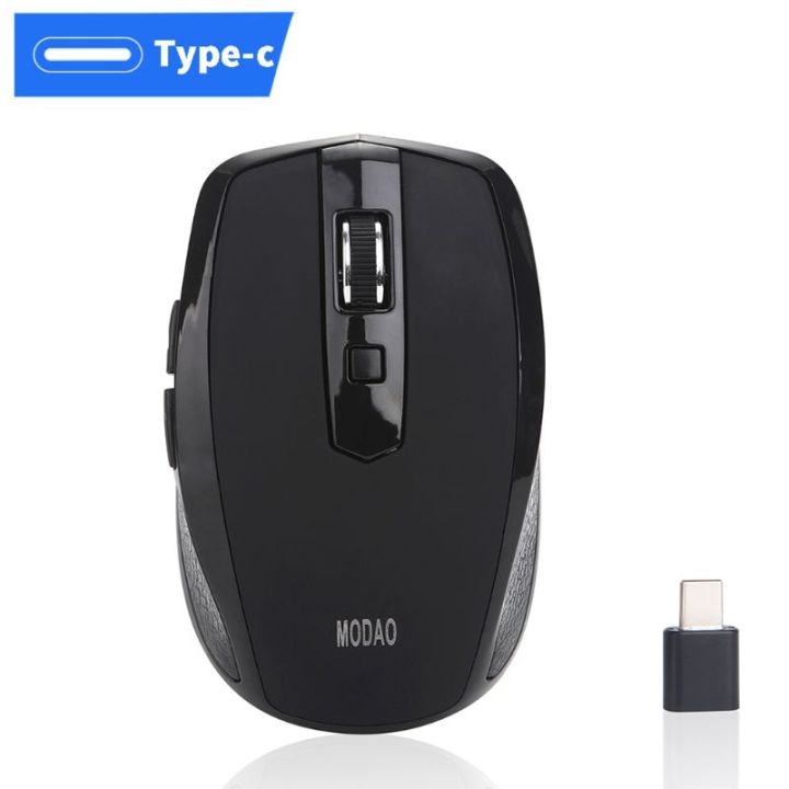 2.4G Wireless Mouse 6 Buttons Noiseless USB Type C 800/1200/1600 DPI ...