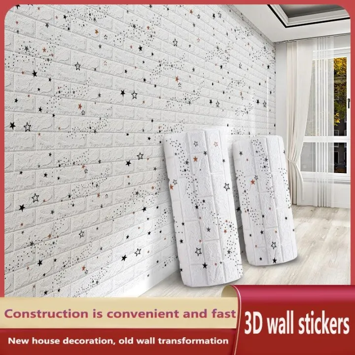 Self-Adhesive Panels 3D Soft Crash Foam Wallpaper Imitation Brick Wall ...