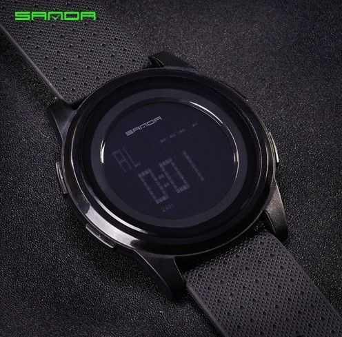 Sanda 337 Ultra-thin 9mm Sport Watch Men's Electronic Led Digital Wrist ...