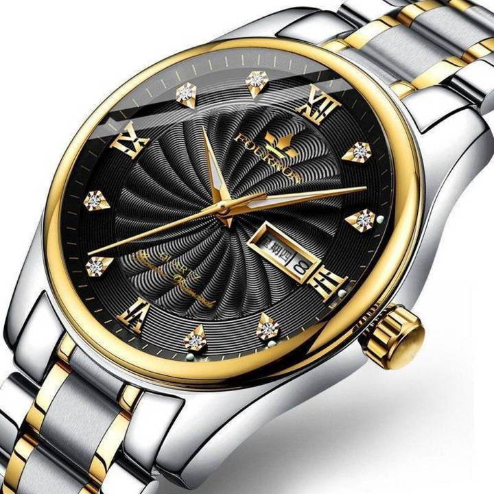 FOURRON Men's Fashion Business Watch Calendar Waterproof Luxury ...