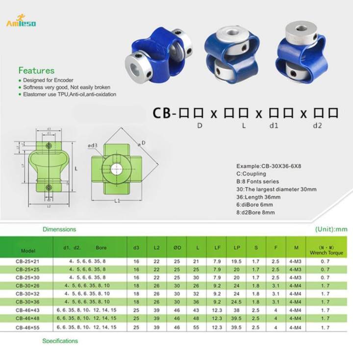 8 Sources Flexible Coupling Motor Encoder For CNC Motor D46 L48 15mm ...