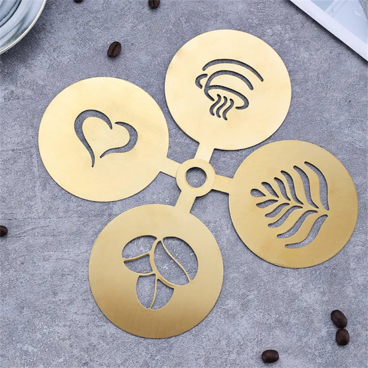 【Expert Recommended】 Stainless Steel Coffee Stencil Latte Cappuccino Decorating Stencils Cake ...