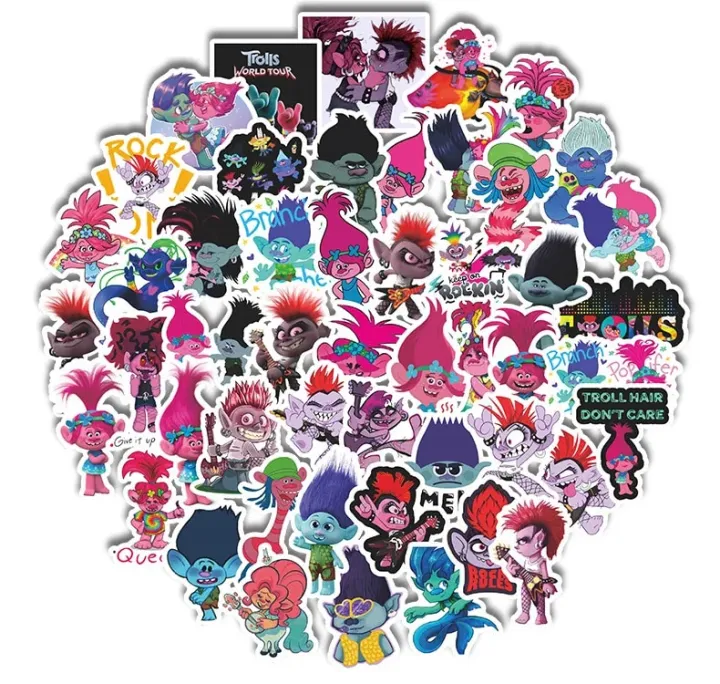【3C VictoryEagle】Cartoon Trolls Graffiti Stickers Case Guitar Car ...