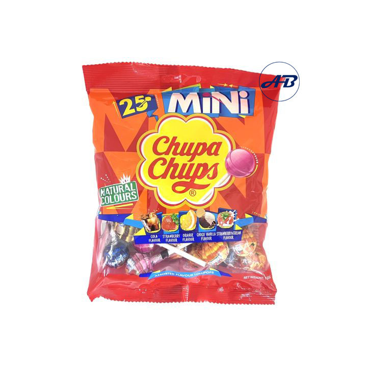 Mini Chupa Chups Assorted Flavours Natural Colours. 6g x 25 pieces ...