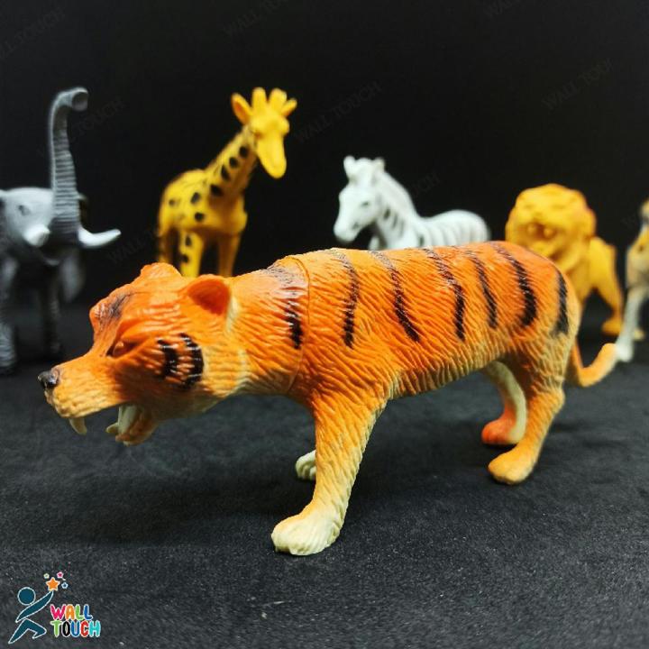 Plastic Mini Jungle WILD Animals Toys 6 Piece Set Animal Figure ...