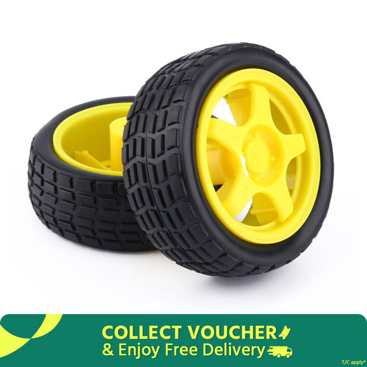 2pcs 65mm Robotics Wheels – Smart Car Plastic Wheels for DC Gear Motors ...