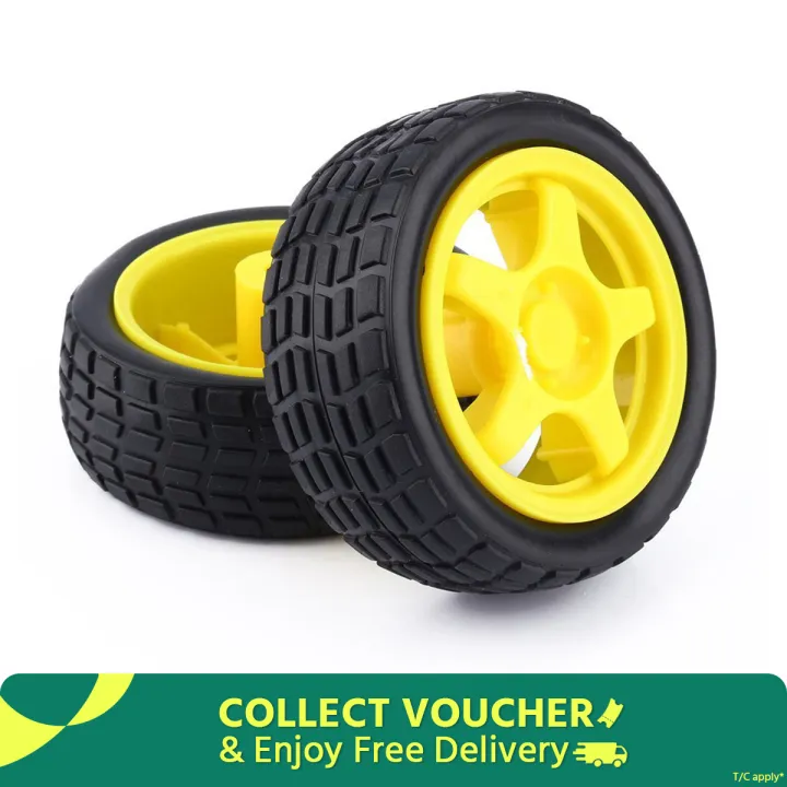 2 pieces 65mm Robotics Wheels D65mm Robotic Rubber Tier Wheel 65x25mm ...