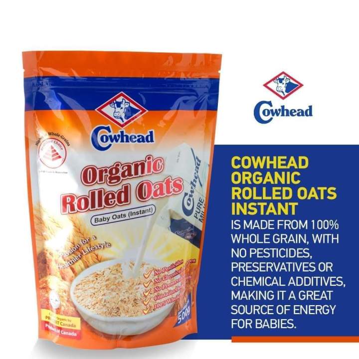 Cowhead Organic Baby Rolled Oats(Instant) 500 gm | Daraz.com.bd