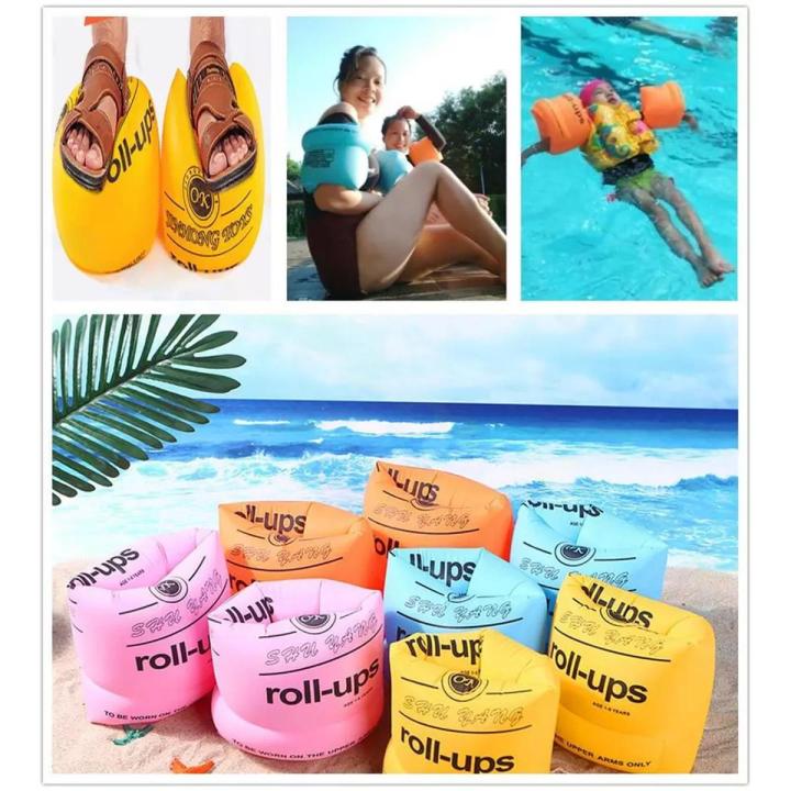 1 Pair Kids Swimming Arm Ring PVC Inflatable Safety Durable Swimming ...