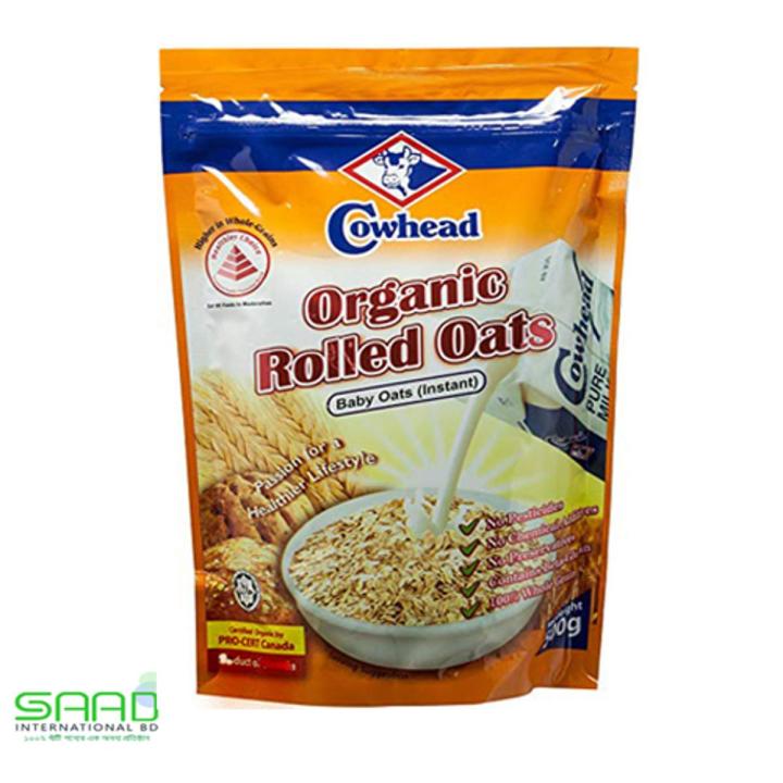 Cowhead Organic Baby Rolled Instant Oats - 500 gm | Daraz.com.bd