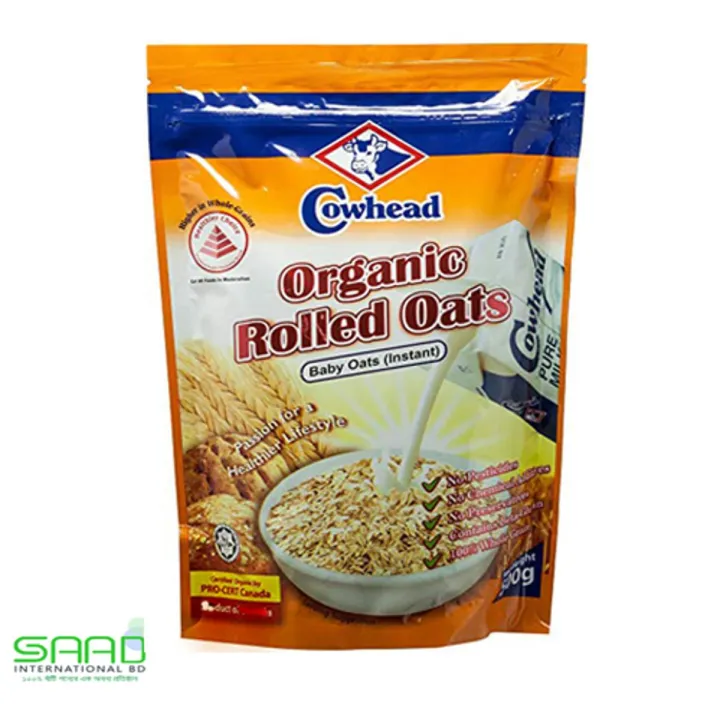 Cowhead Organic Baby Rolled Instant Oats - 500 gm | Daraz.com.bd