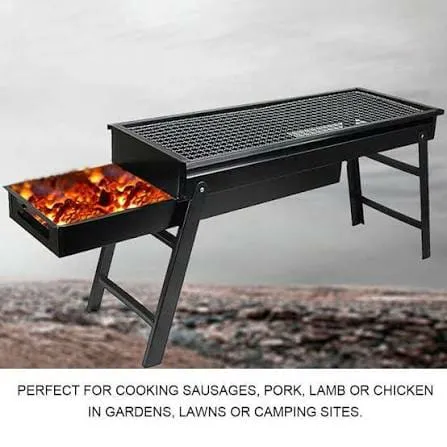 Portable BBQ Charcoal Barbecue Grill Machine Black 24 Inch | Daraz.com.bd
