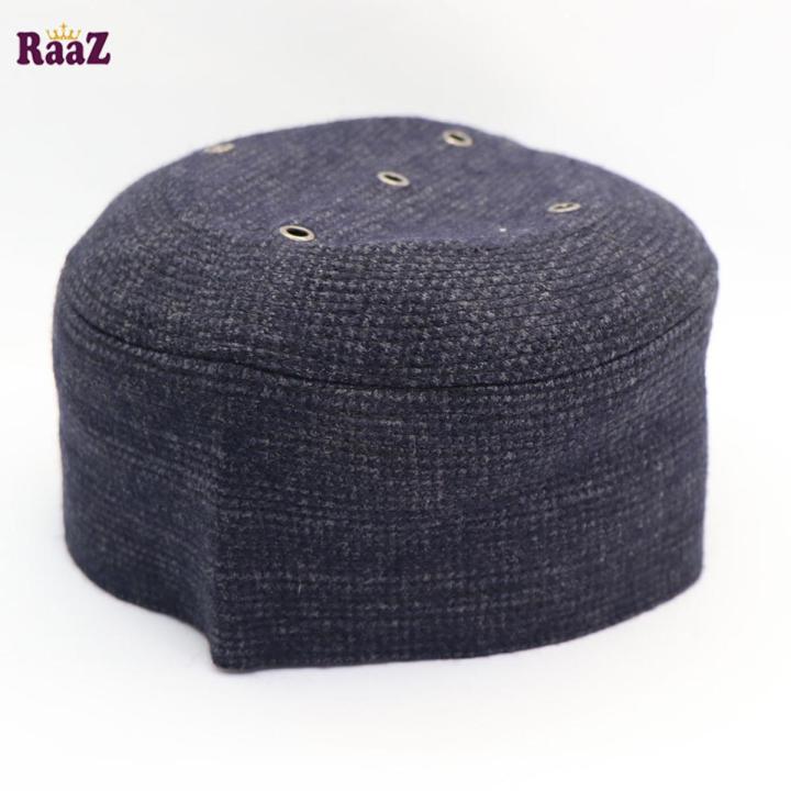 Navy Blue Cotton Mesh Air Prayer Tupi - Cap For Men | Daraz.com.bd