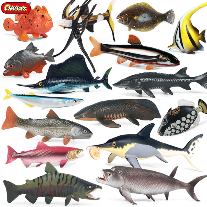 BeginnerBer Oenux Sealife Animals Action Figures Ocean Fish Salmon Tuna ...