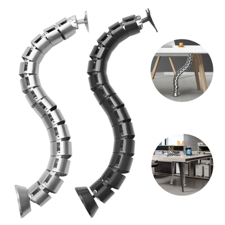 Flexible Cable Organizer Spiral Tube Cord Protector Round Office Table ...