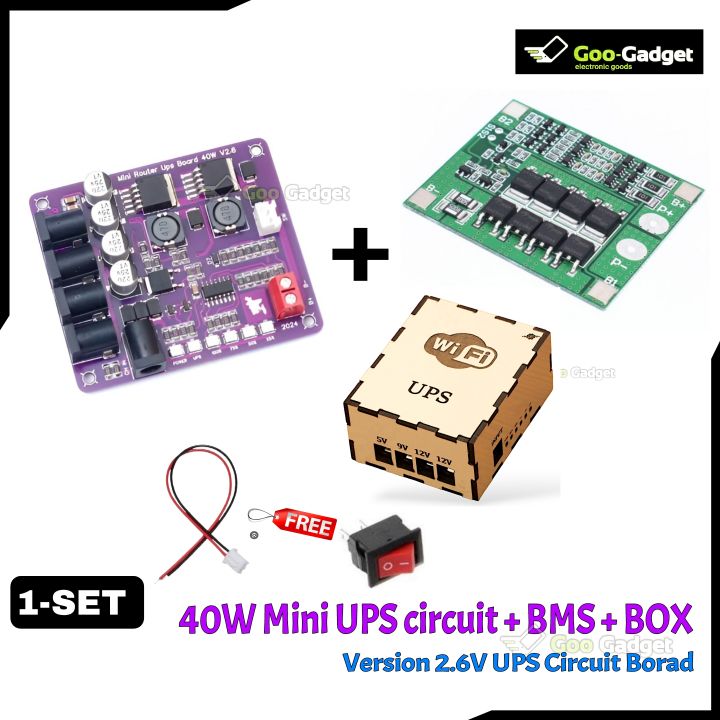 40W Mini Router UPS Circuit Borad + 3s 25A Balance BMS + Box 40W V2..6 ...