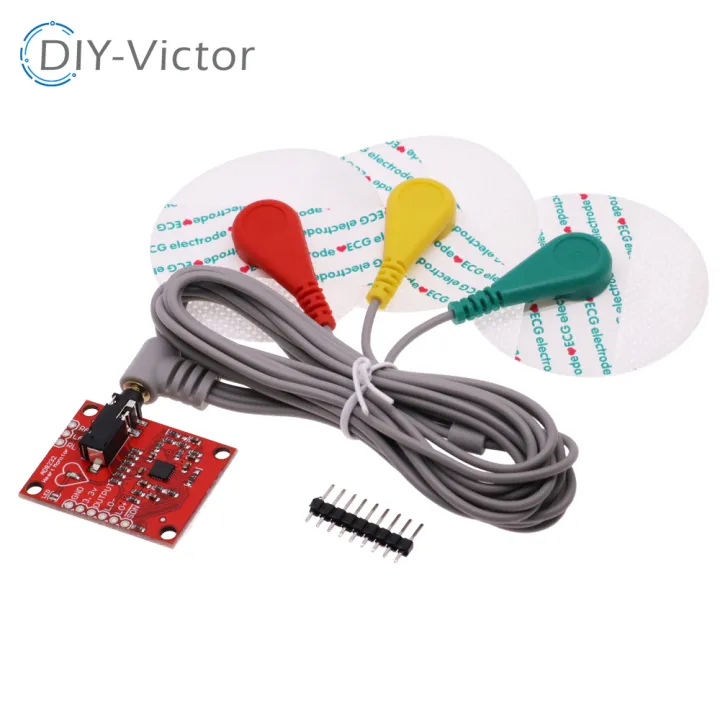 Muscle signal sensor EMG Sensor Ecg module AD8232 ecg measureoptimumment pulse heart ecg ...