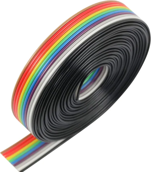 Multicolor Flexible 10 Wire Wire Ribbon Rainbow Flat Cable Wire Strip ...