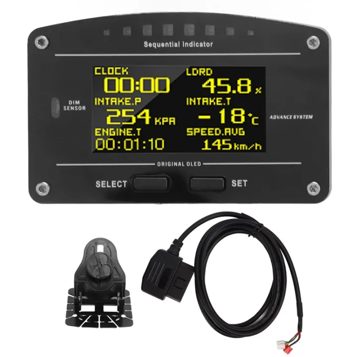 OLED Display Dashboard OBDll Bluetooth Connection 11000RPM Racing Gauge ...