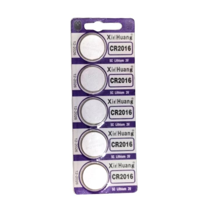 Xin Huang Cr2016 3V Lithium Battery, Button Cell Battery, Pack Of 5 ...