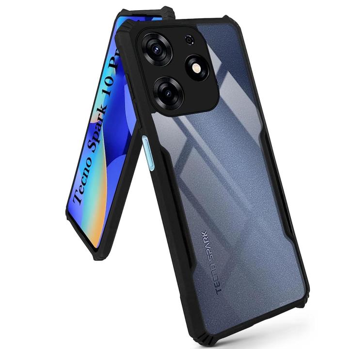 Tecno spark 10 pro Edge-Reinforced Shockproof Cushion Back Clear Hybrid ...