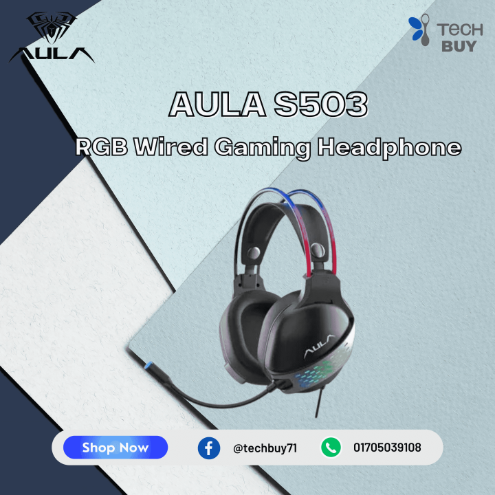 AULA S503 RGB Wired Gaming Headphone | Daraz.com.bd