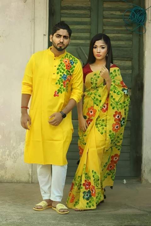 Saree and Panjabi Combo for Couple | Daraz.com.bd