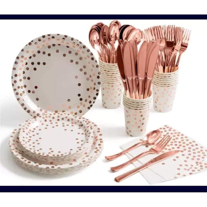 Disposable Party Dinnerware Set for 25 guests 175pcs | Daraz.com.bd