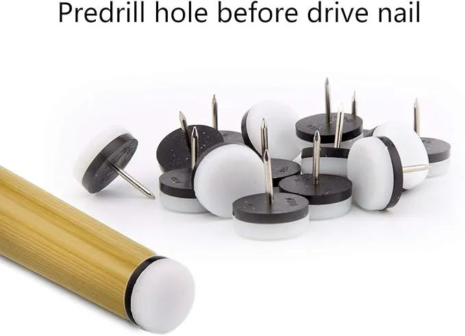 4pcs 25mm Furniture Glide Nail-On Nylon Pad Round Furniture Slides Pads ...