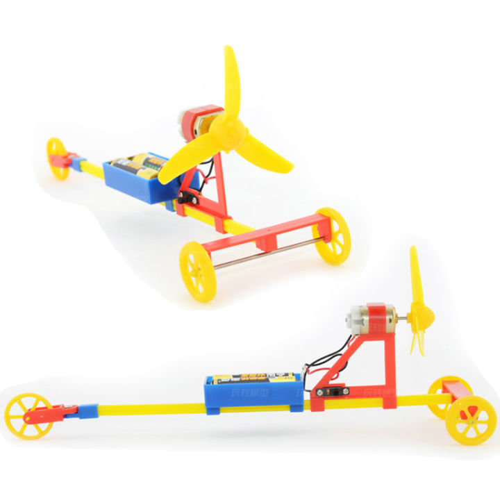 Fun physics experiment Air driving power racing car DIY educational kit ...