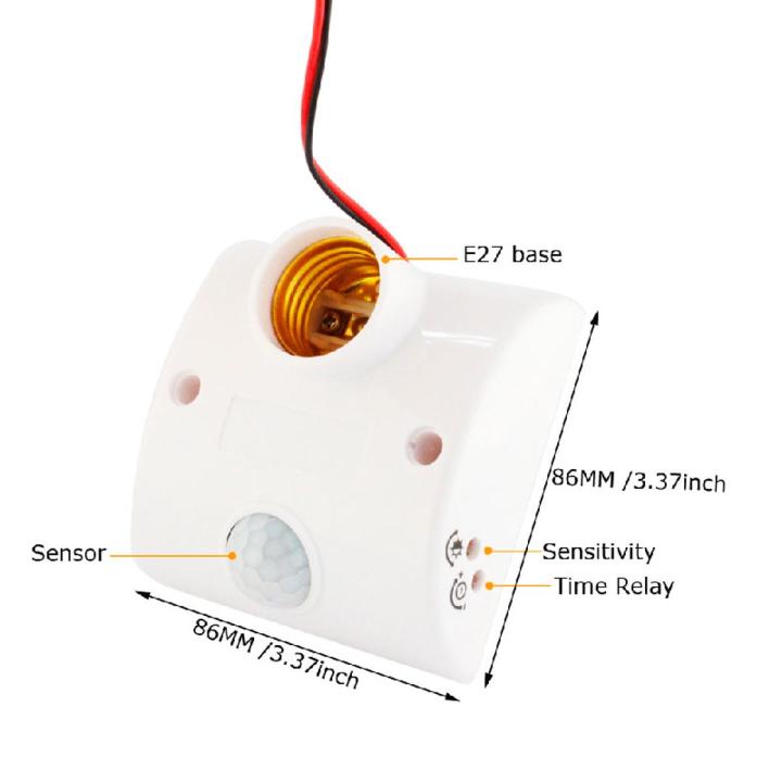 E27 Motion Sensor Lamp Holder 220V AC PIR Infrared Sensor Switch ...