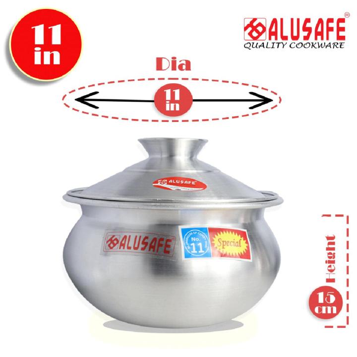 Alusafe Aluminium Special Curry Hari 11 inch with Lid ( 27*15 cm ...