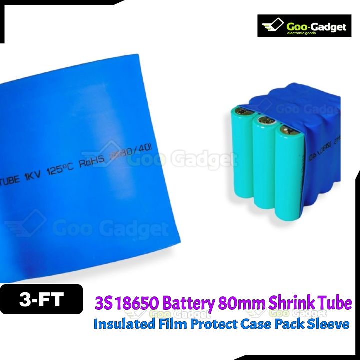 3-Feet 80mm Precut PVC Heat Shrink Tube | 3S 18650 Lithium-Ion Battery ...