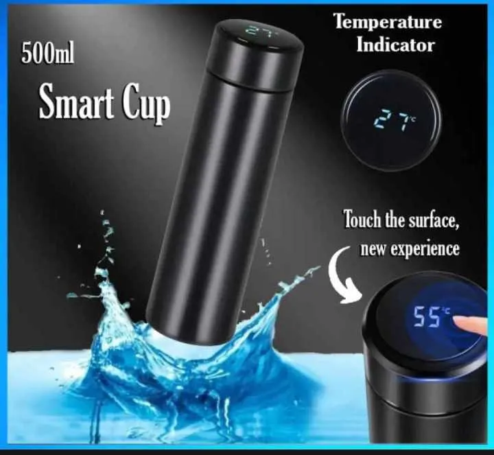 500ml Water Flask with LED Temperature Display - Steel Insulated Smart ...