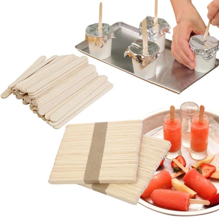 4.5'" inch 500 Pcs Craft Sticks Ice Cream Sticks Natural Wood Popsicle ...