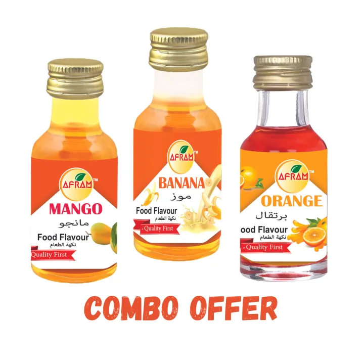 Food Flavour (Essence) Set of Orange + banana + mango - 28ml per pcs | Daraz.com.bd