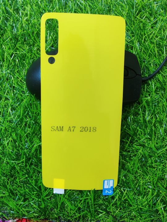 yellow poly back poly back sticker for samsung galaxy A7 18 | Daraz.com.bd
