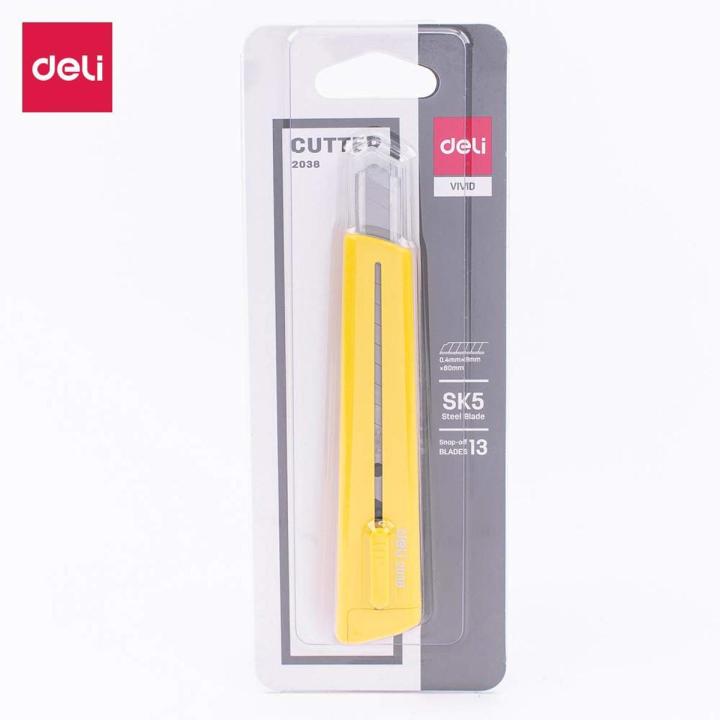 Deli 2038 Utility Cutter Knife/Nt Cutter (Blue/Yellow/White) | Daraz.com.bd