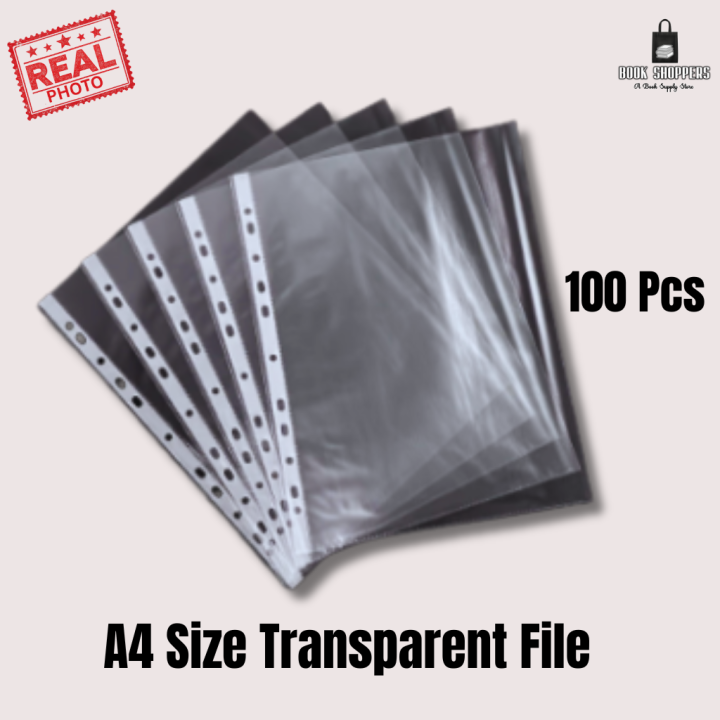 A4 Size Transparent Plastic Document Sleeves – Multi-Hole Punched Clear ...